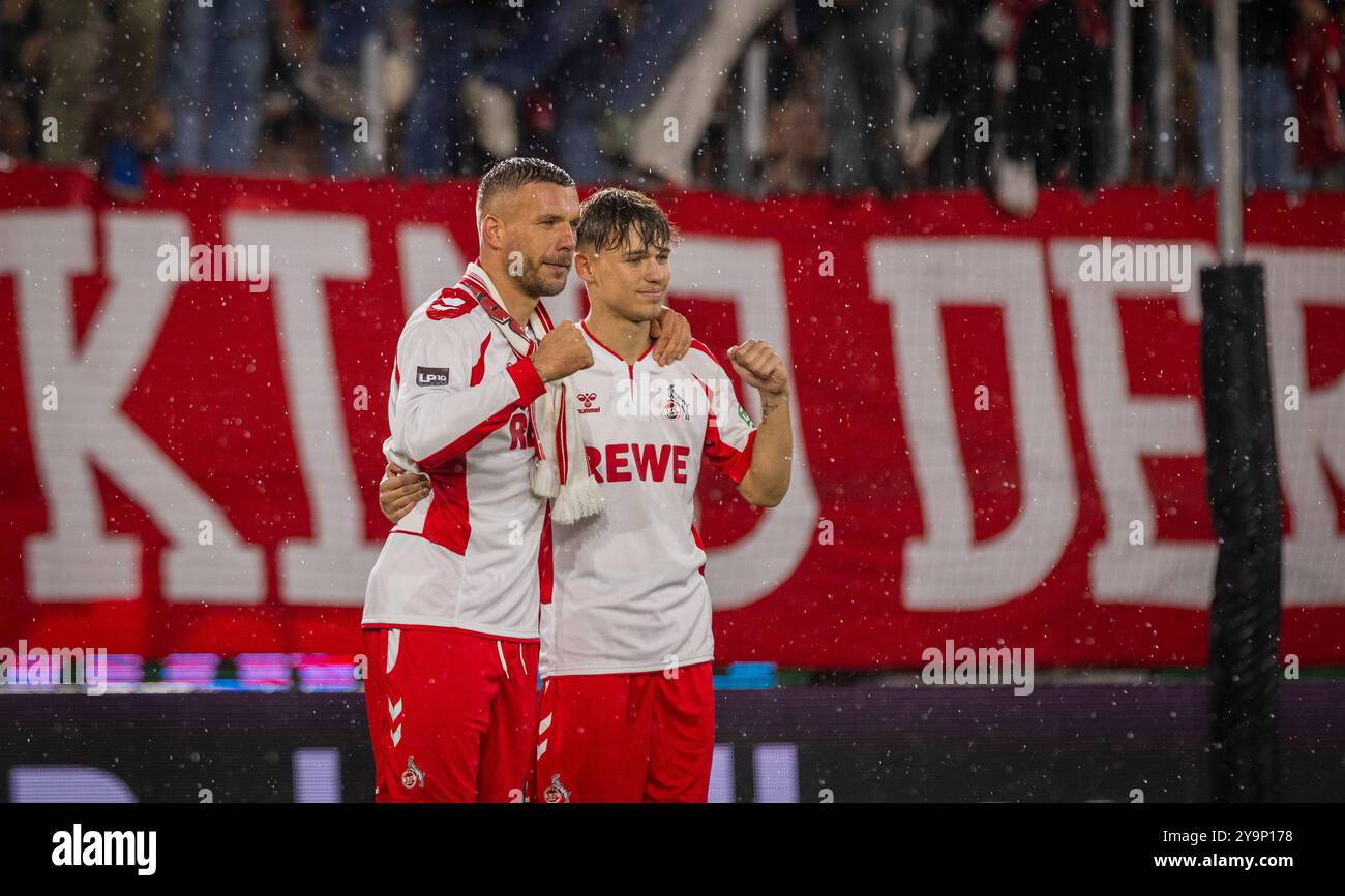 Cologne, Germany. 10th Oct 2024. Lukas Podolski mit seinem Sohn Louis Abschiedsspiel für Lukas ...