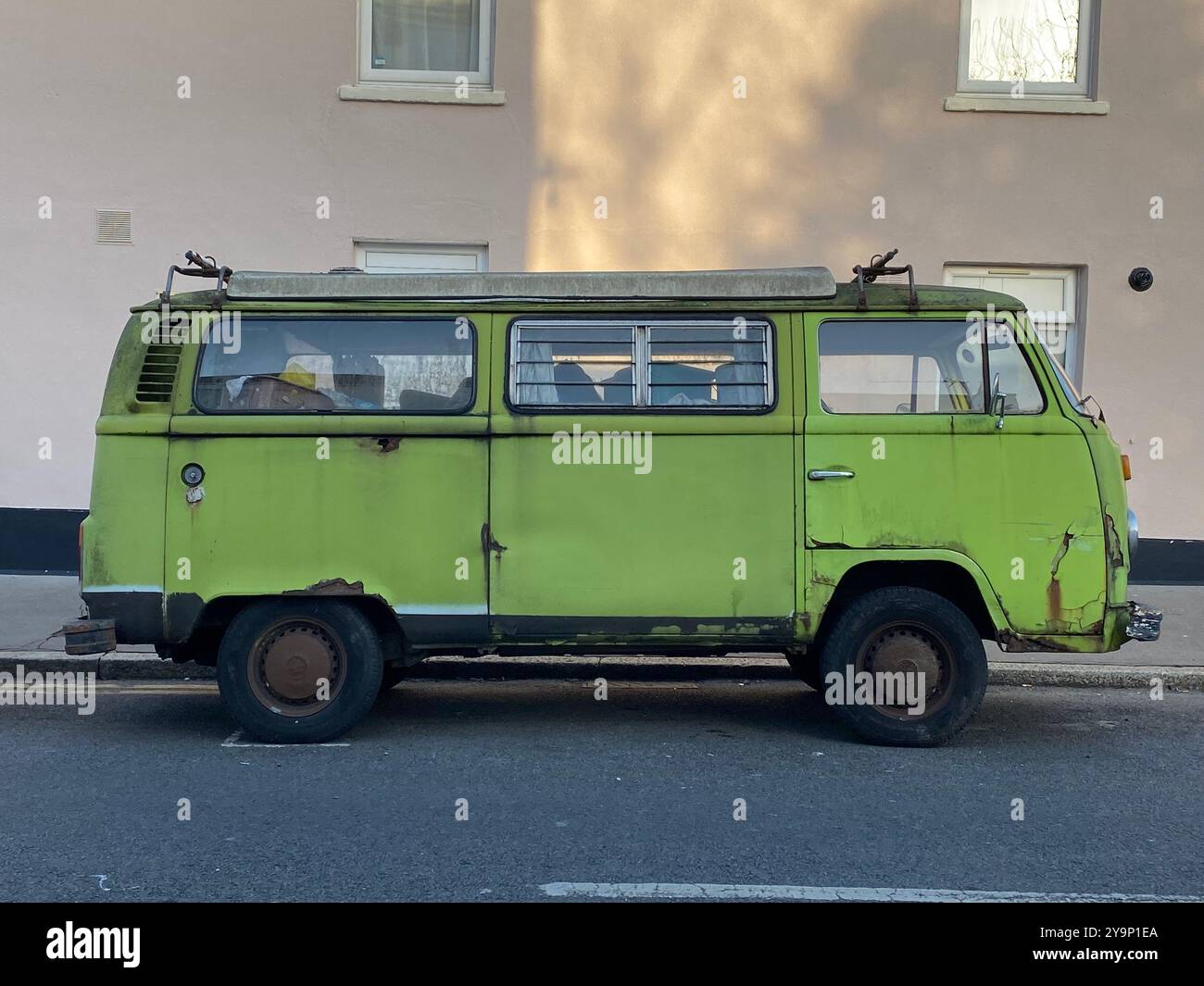 Volkswagen VW combi type 2 van in need of paint job, London, U.K Stock ...