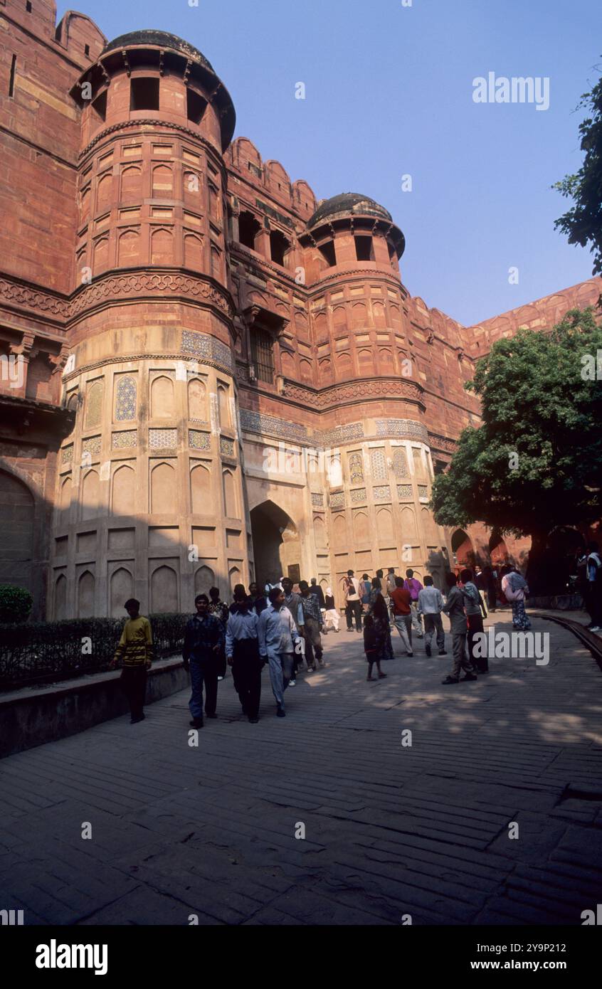 India, Delhi, the red fort (Lal Qila) in old Delhi, completed in 1648 ...