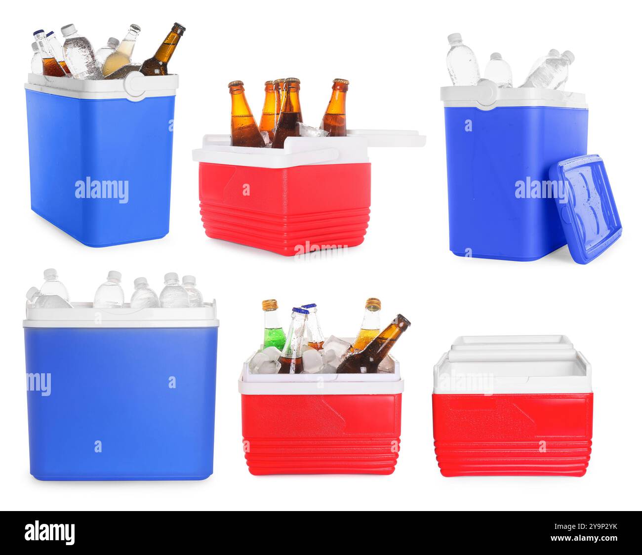 Different cool boxes isolated on white, set Stock Photo - Alamy