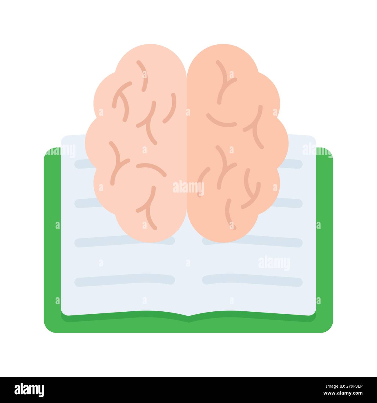 Handbook with human brain concept icon of smart book, trendy vector of ...
