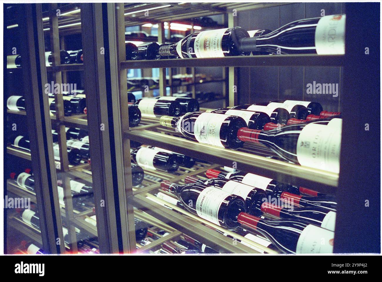 Wine rack on Cunard' new cruise ship the Queen Anne, photographed on ...