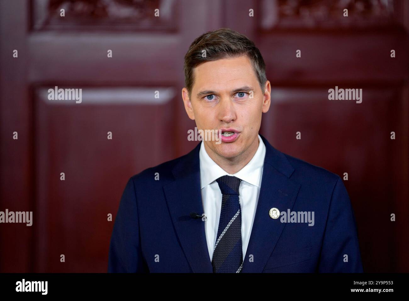 Oslo 20241011. The head of the Norwegian Nobel Committee, Jorgen Watne ...