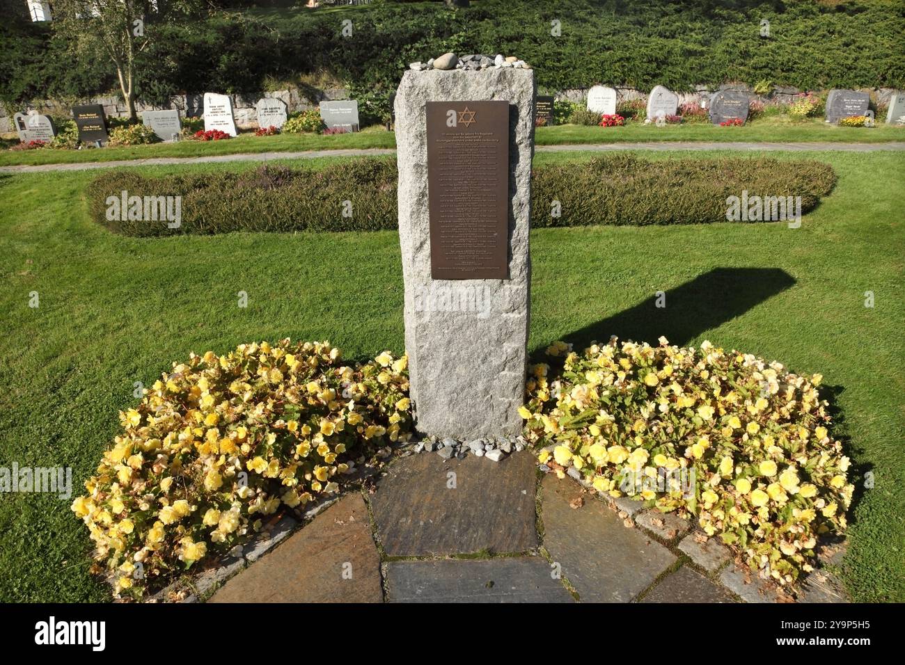 The Jewish Memorial at the Eiganes gravlund cemetery, Stavanger, Norway ...