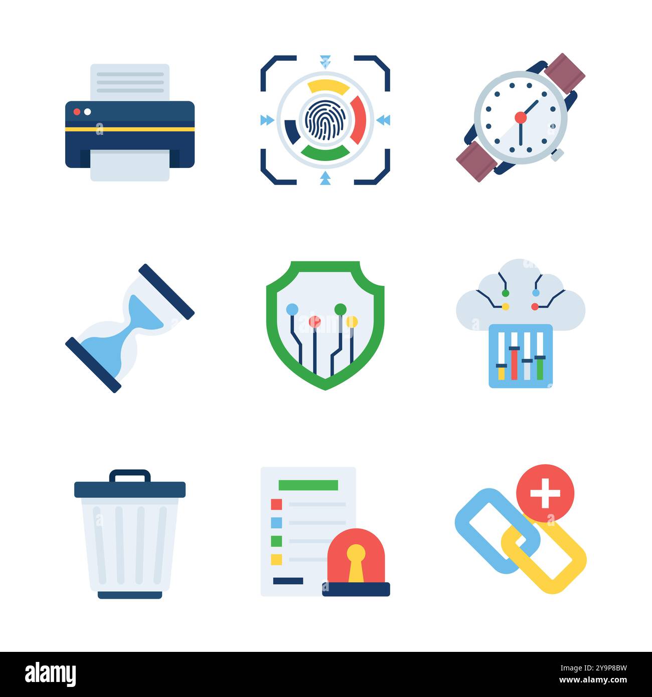 Setting up printing machine Stock Vector Images - Alamy