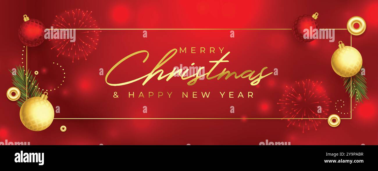 Christmas red banner Stock Vector Images - Alamy