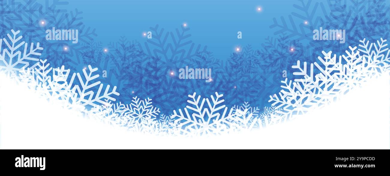 merry christmas snowflakes winter banner design Stock Vector Image ...