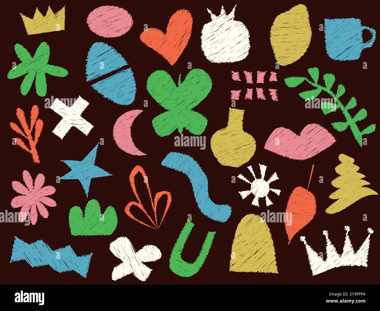 Fun colorful line doodle seamless pattern. Creative comic style art ...