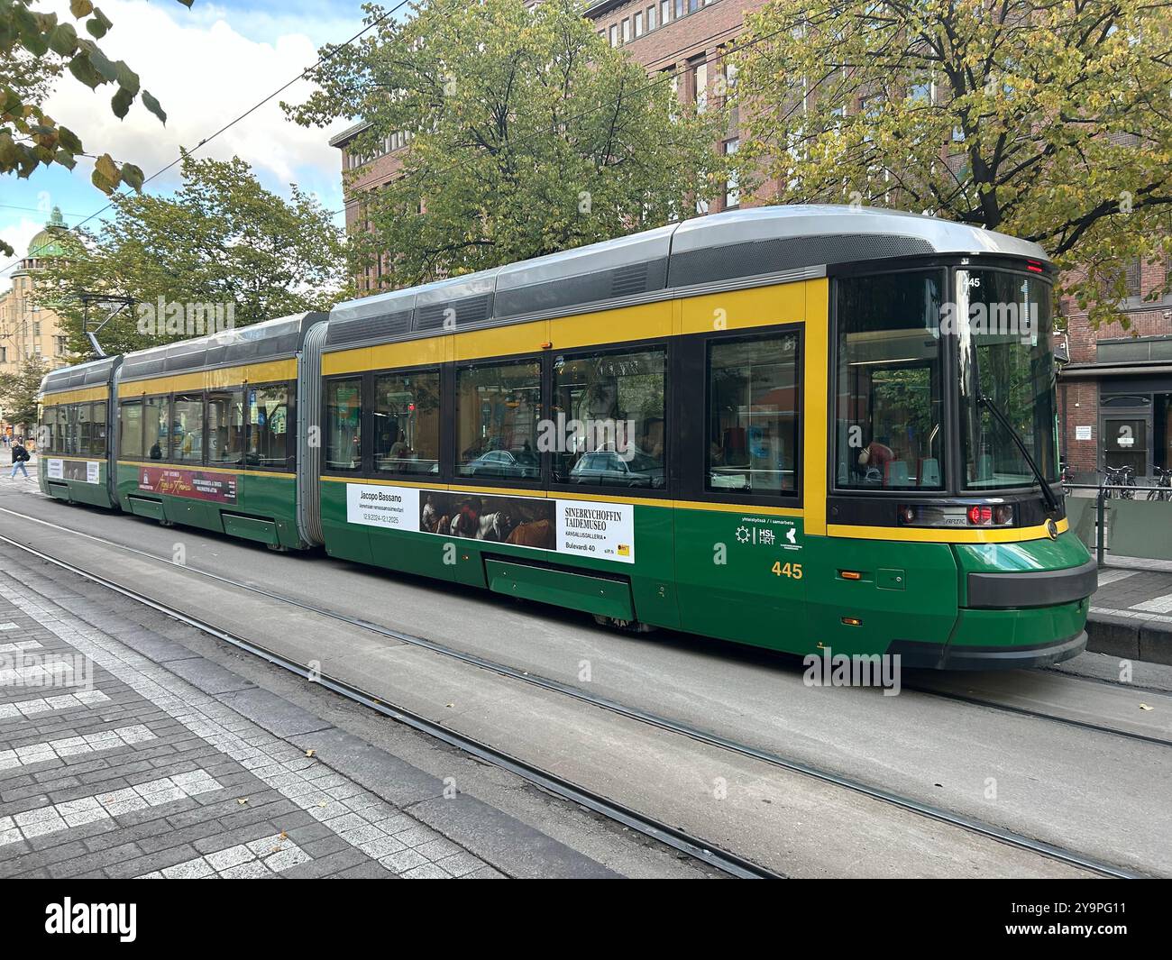 A tram in Helsinki form part of the public transport system organised ...