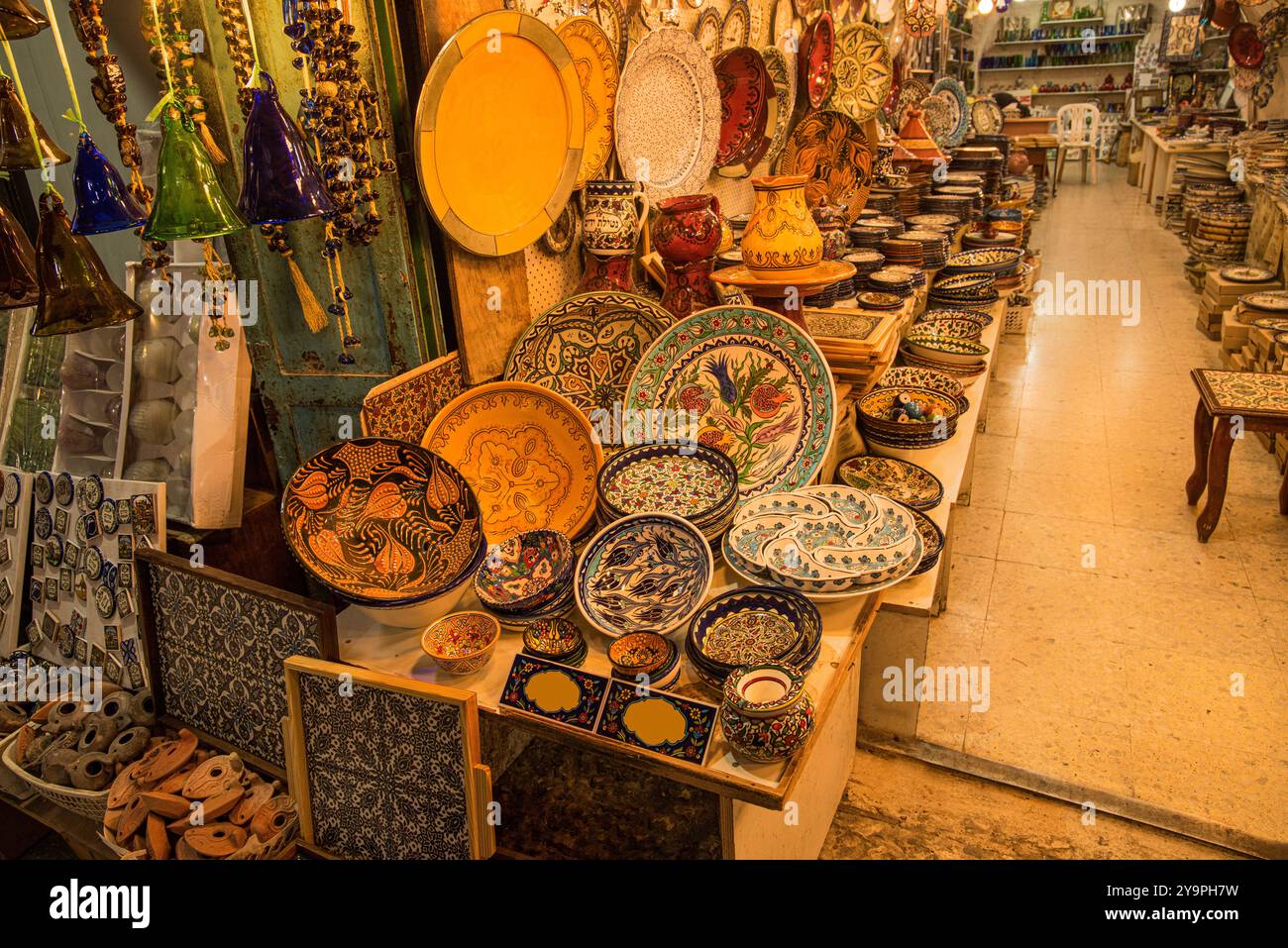 The Arabic suq in the historic old city of Jerusalem, Israel., Middle ...