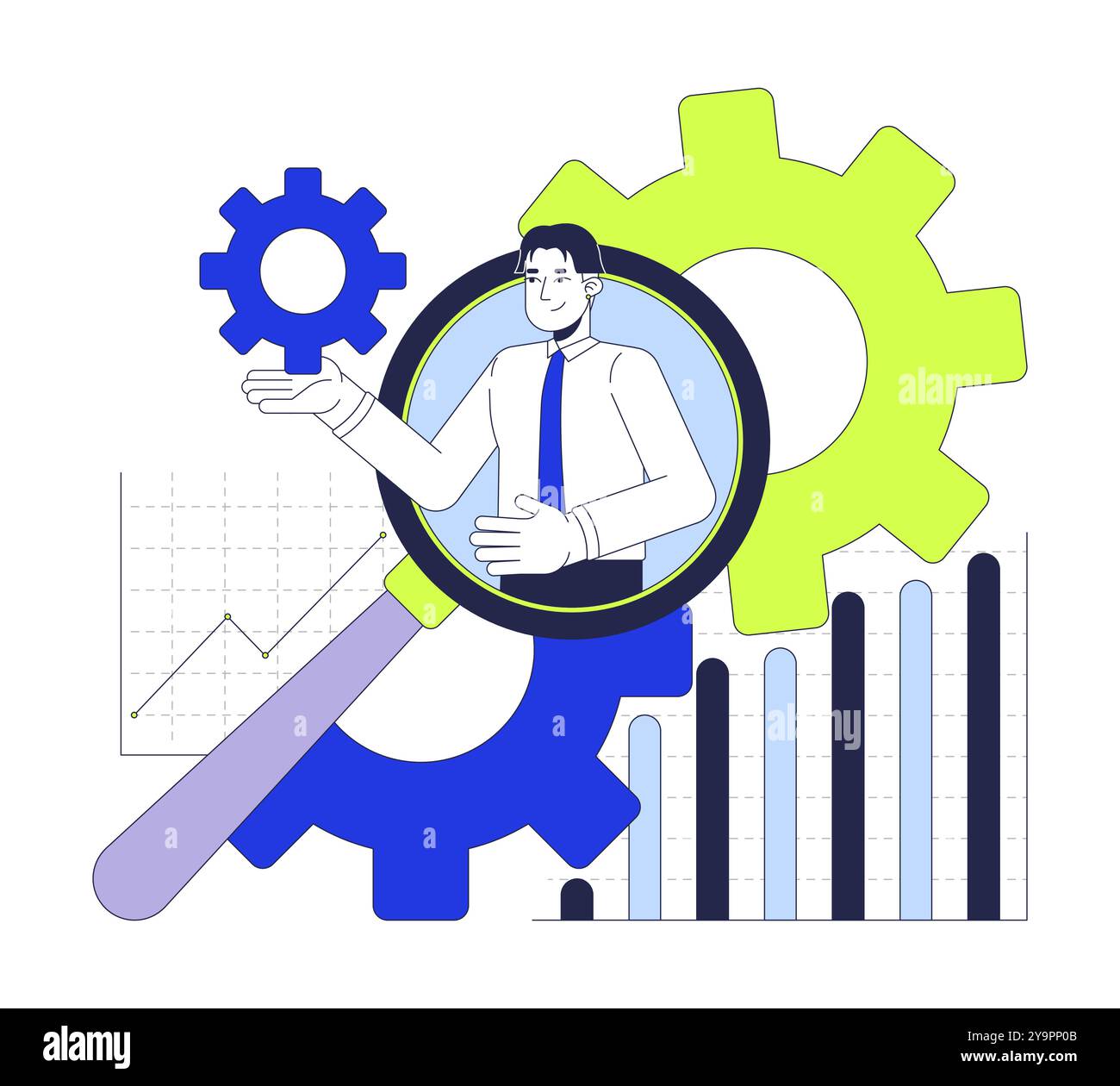 Digital business analytics 2D illustration concept Stock Vector Image ...