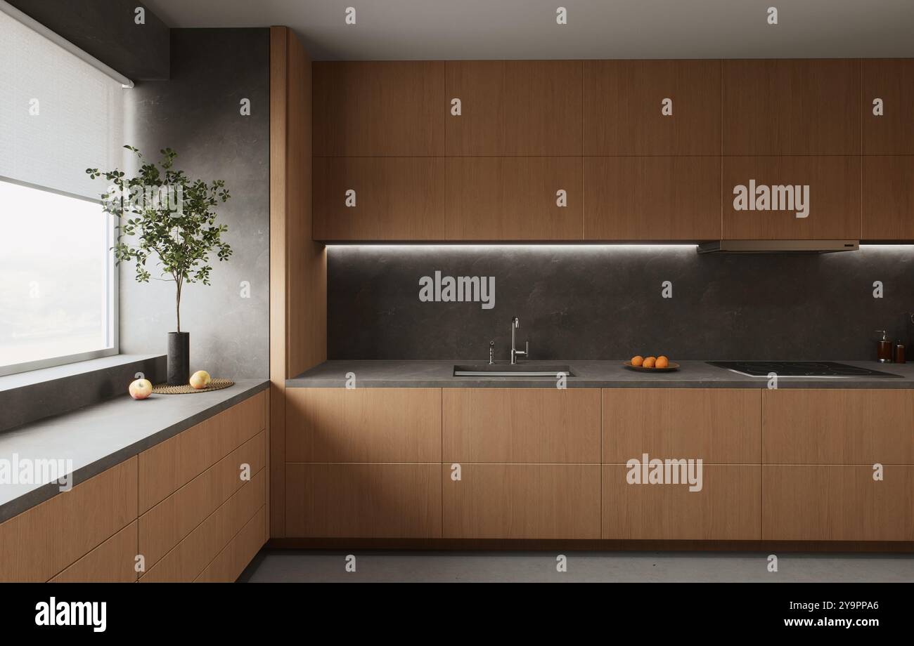 Modern wood kitchen designs include sleek countertops that enhance ...