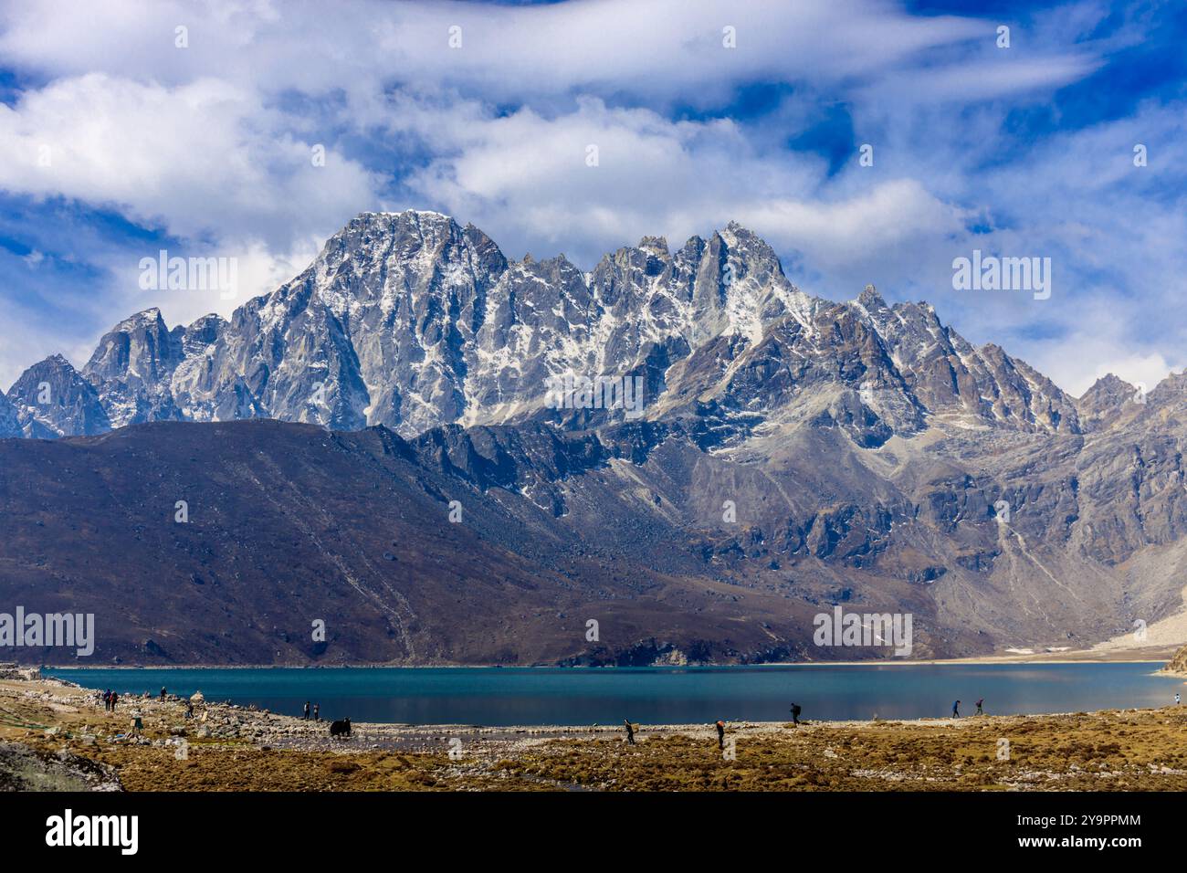 Himalaya mountains beautiful scenic landscape on Everest Base Camp trek ...