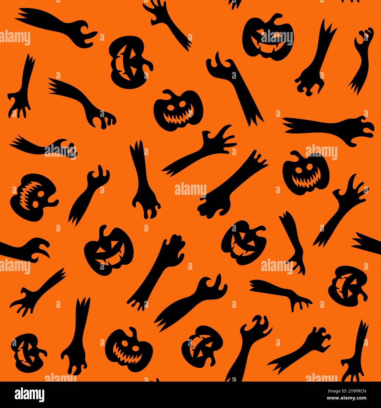 Seamless vector pattern for Halloween design. Halloween symbols pumpkin ...