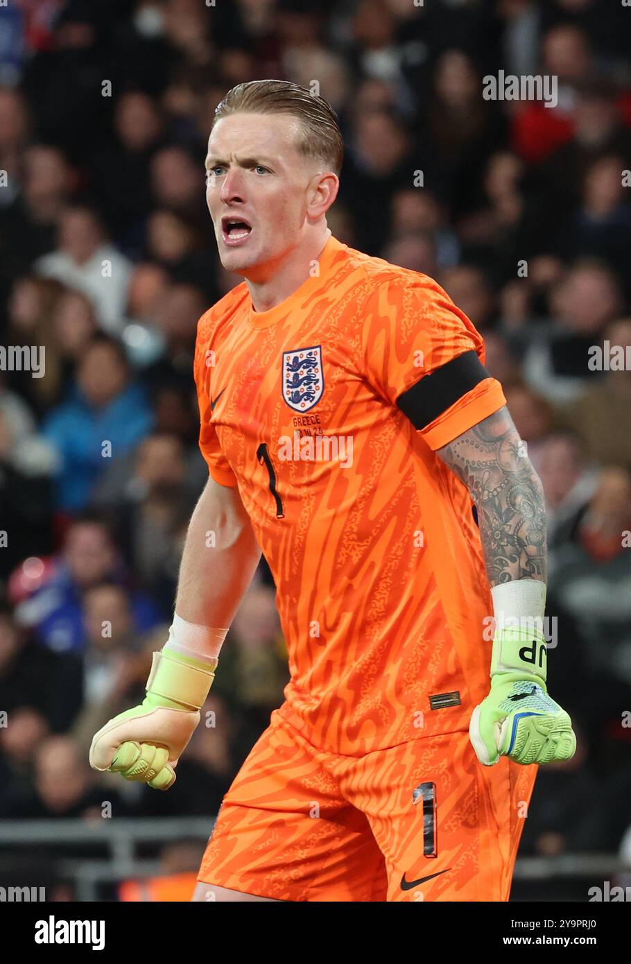 London, UK. 10th Oct, 2024. Jordan Pickford(Everton)of England in ...