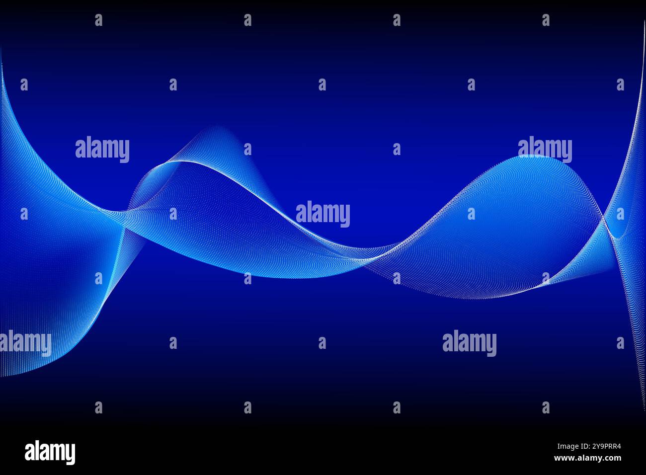 Vector illustration. Smooth transition of waves in digital blue hues ...