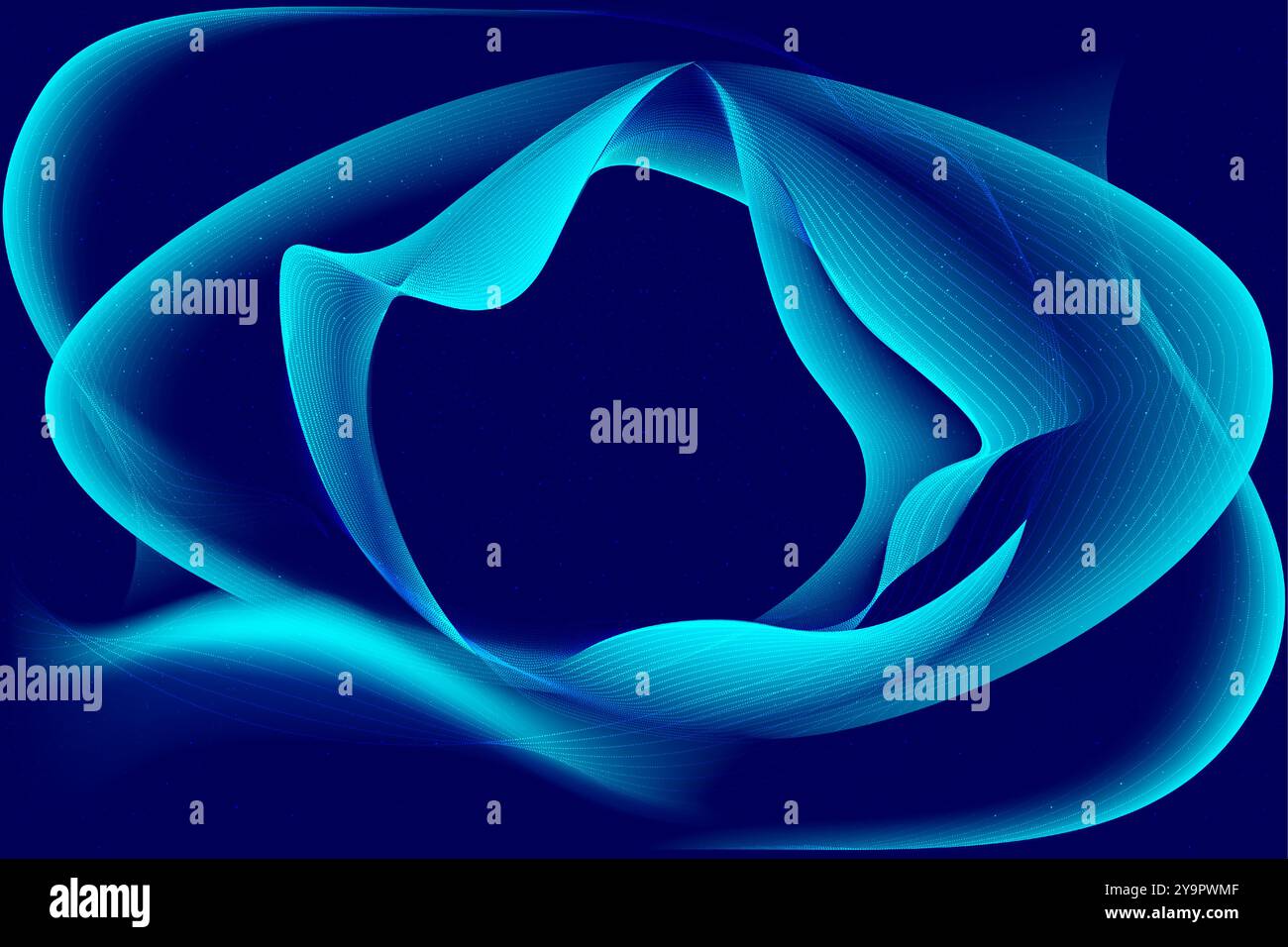 Vector illustration. Blue landscape of connected lines forms calm ...