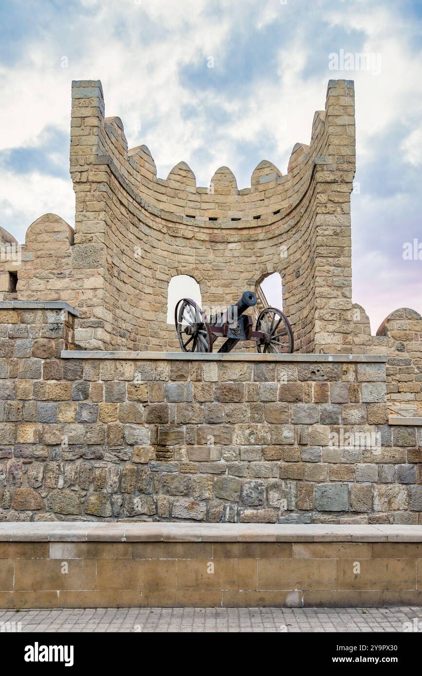 Historical fortification in the old city of Baku, Azerbaijan ...