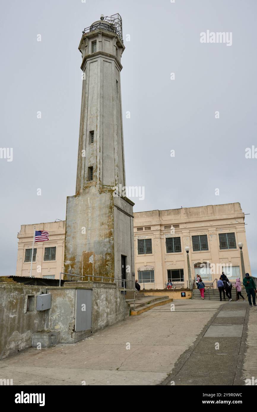 The lighthouse and Administration Building on Alcatraz Island Stock ...
