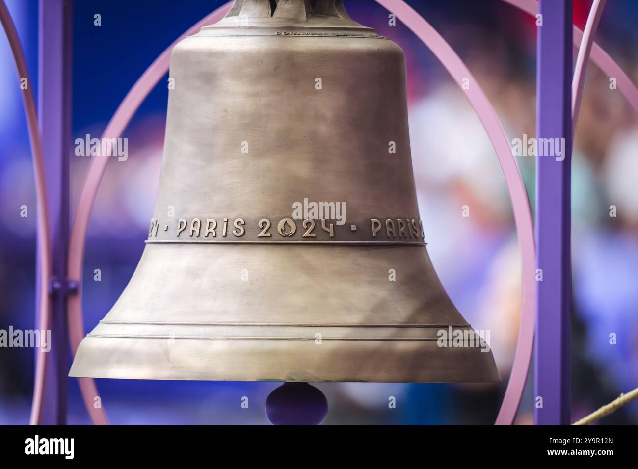 Image of the winners' bell at the Olympic Stadium in Paris during the ...