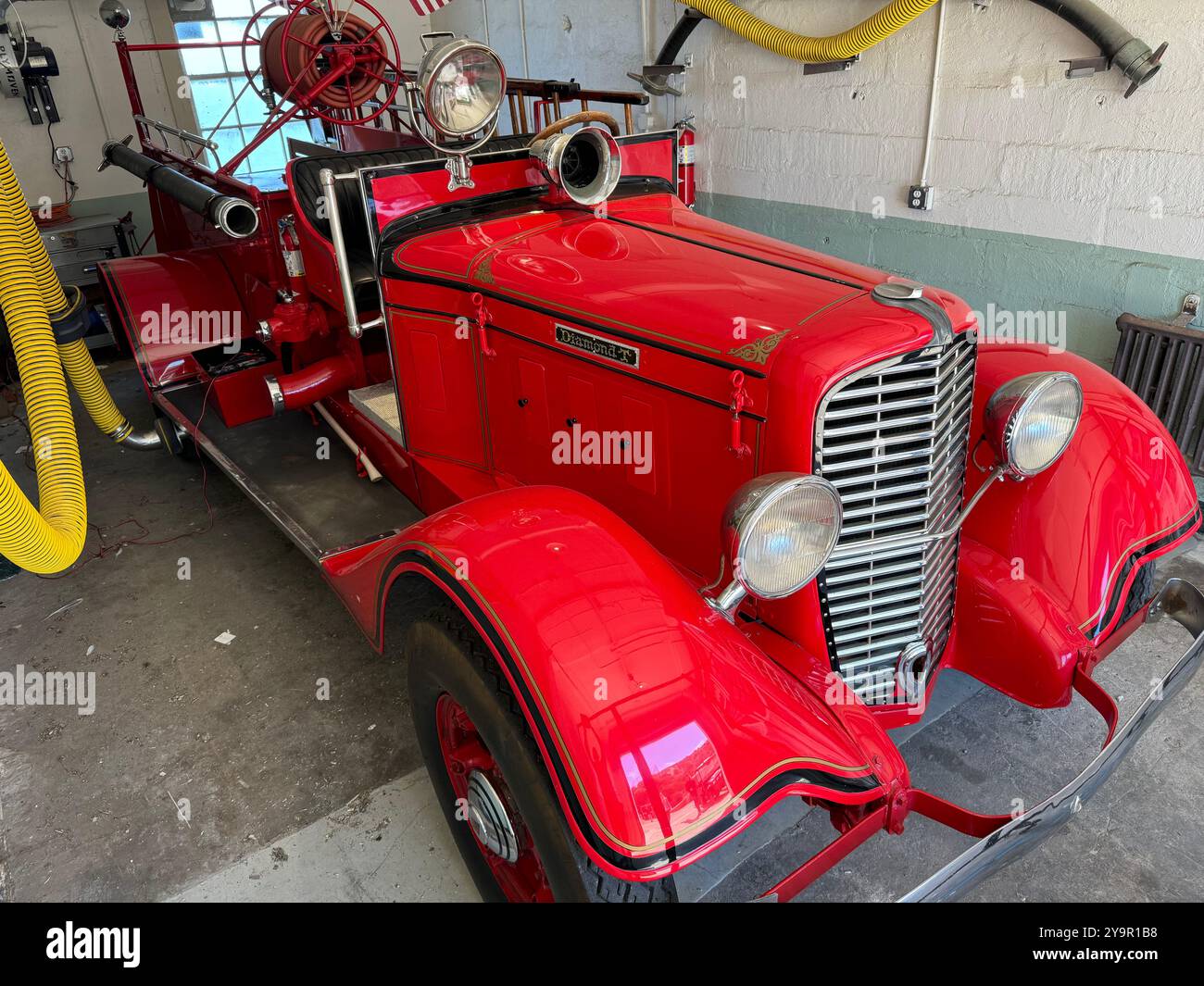1934 Diamond T Motor Car Company Fire Engine on Alcatraz Island Stock ...