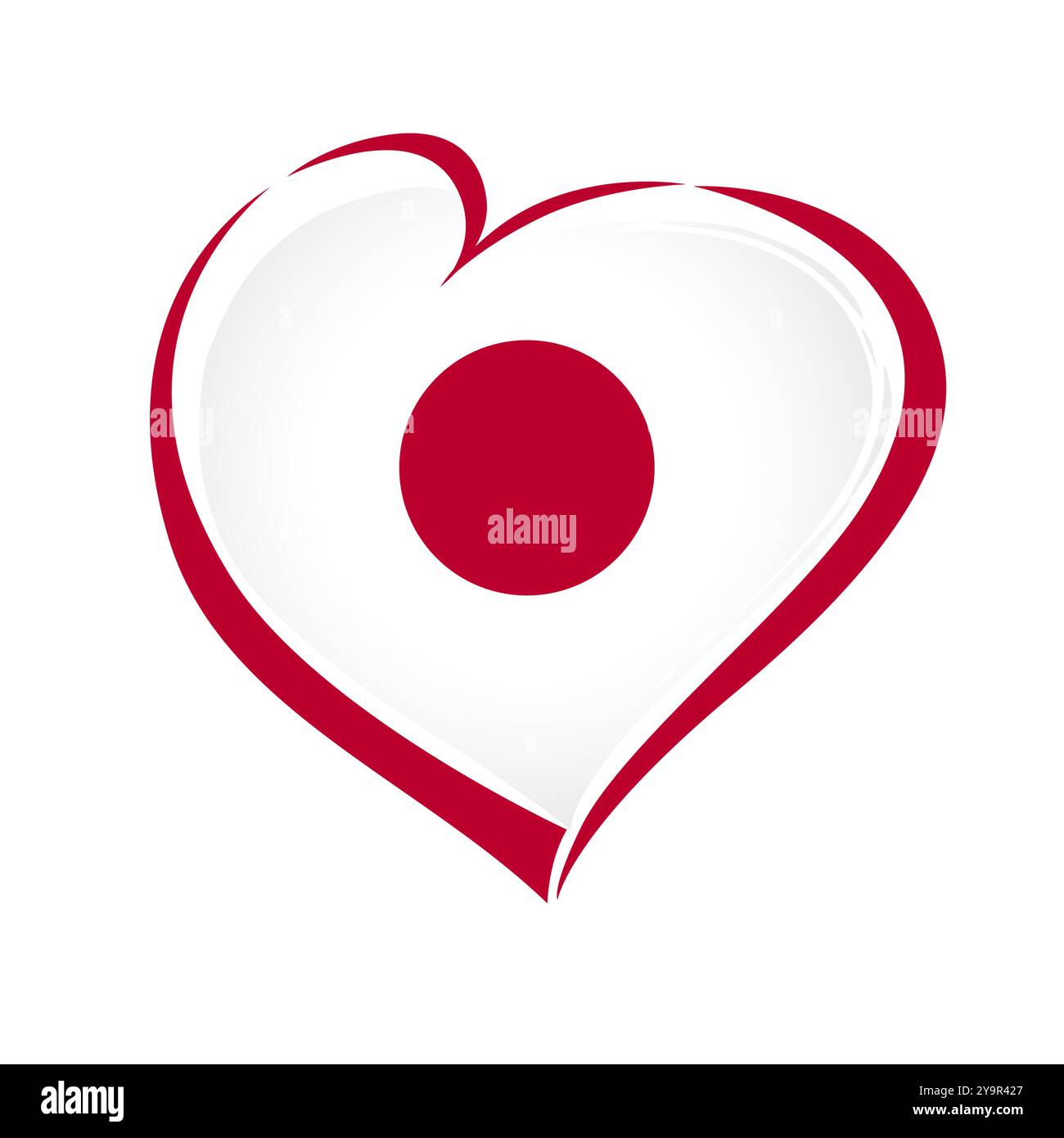 I Love Japan creative symbol. Creative handdrawn style heart shape with ...