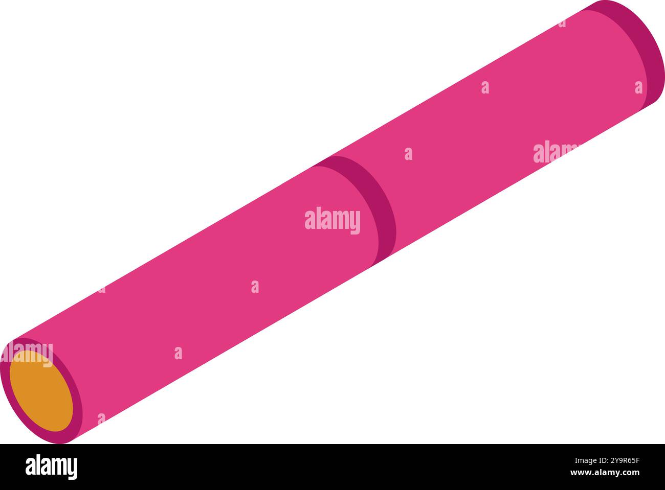 Simple minimal icon of a pink marker pen, lying diagonally, isolated on ...