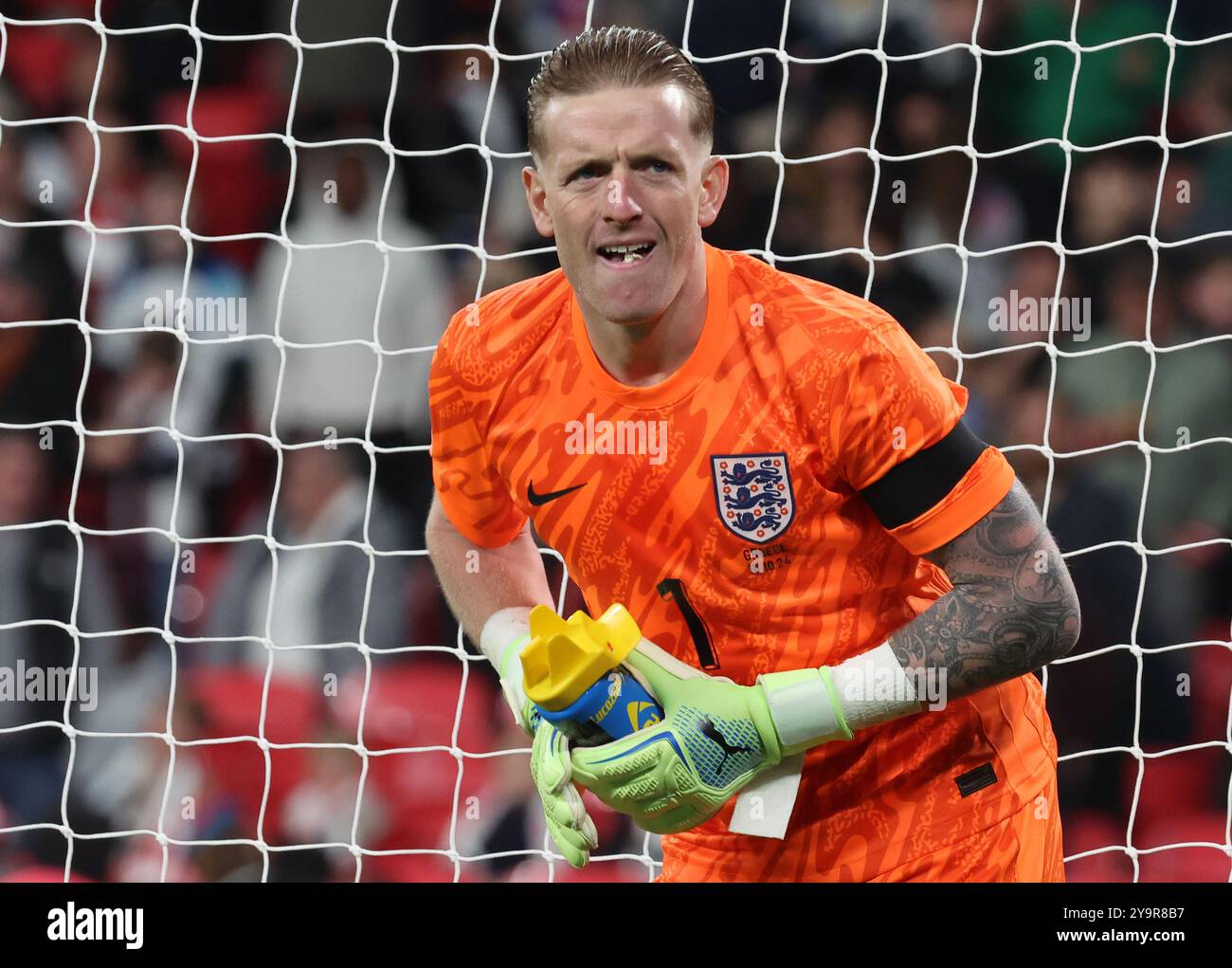 London, UK. 10th Oct, 2024. Jordan Pickford(Everton)of England in ...