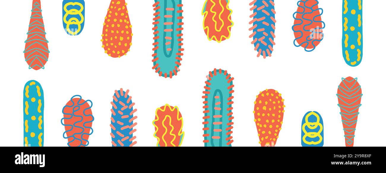 Colorful abstract Memphis-style design elements on white background ...