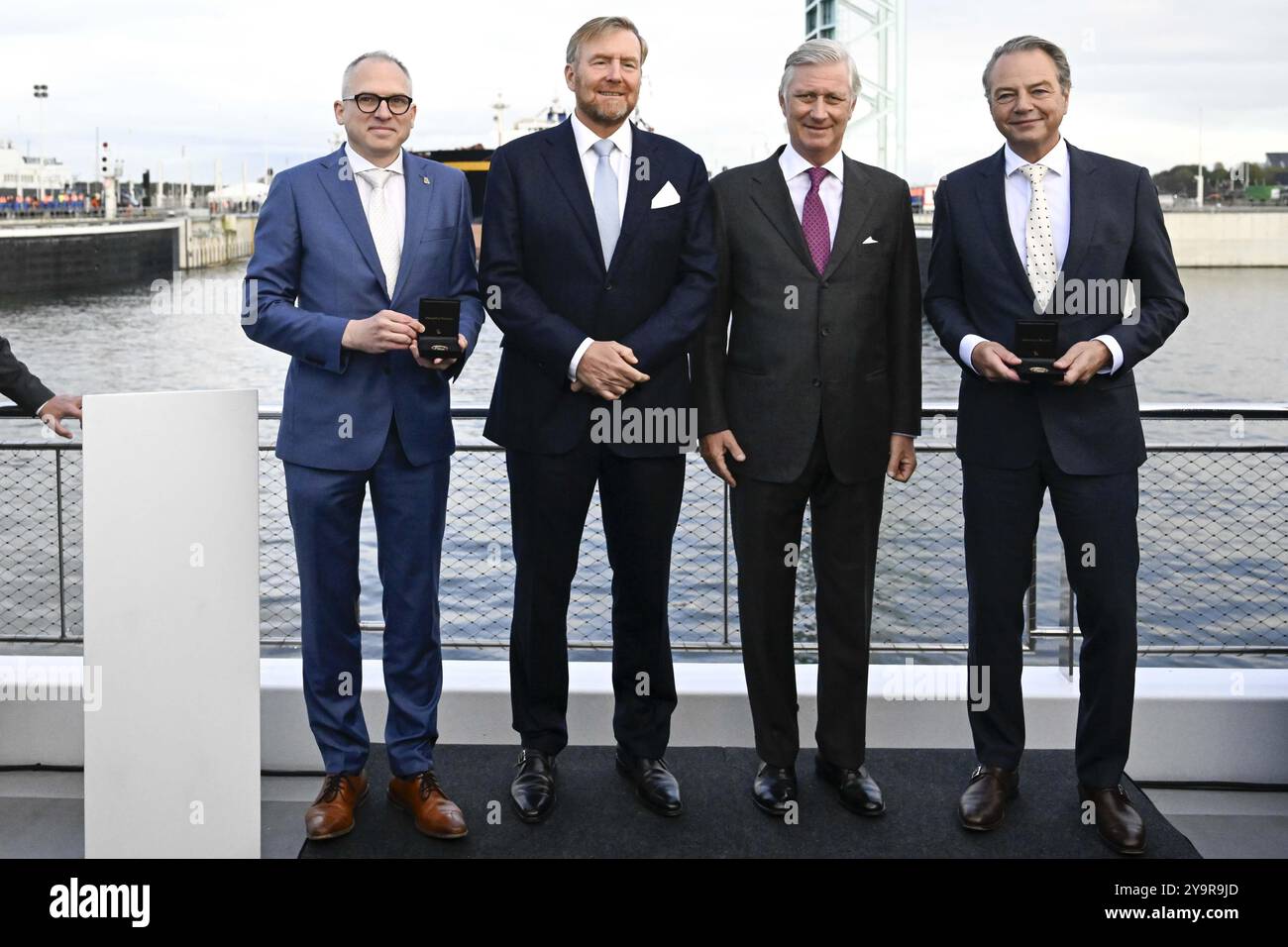 Flemish Minister-President Matthias Diependaele, King Willem-Alexander ...