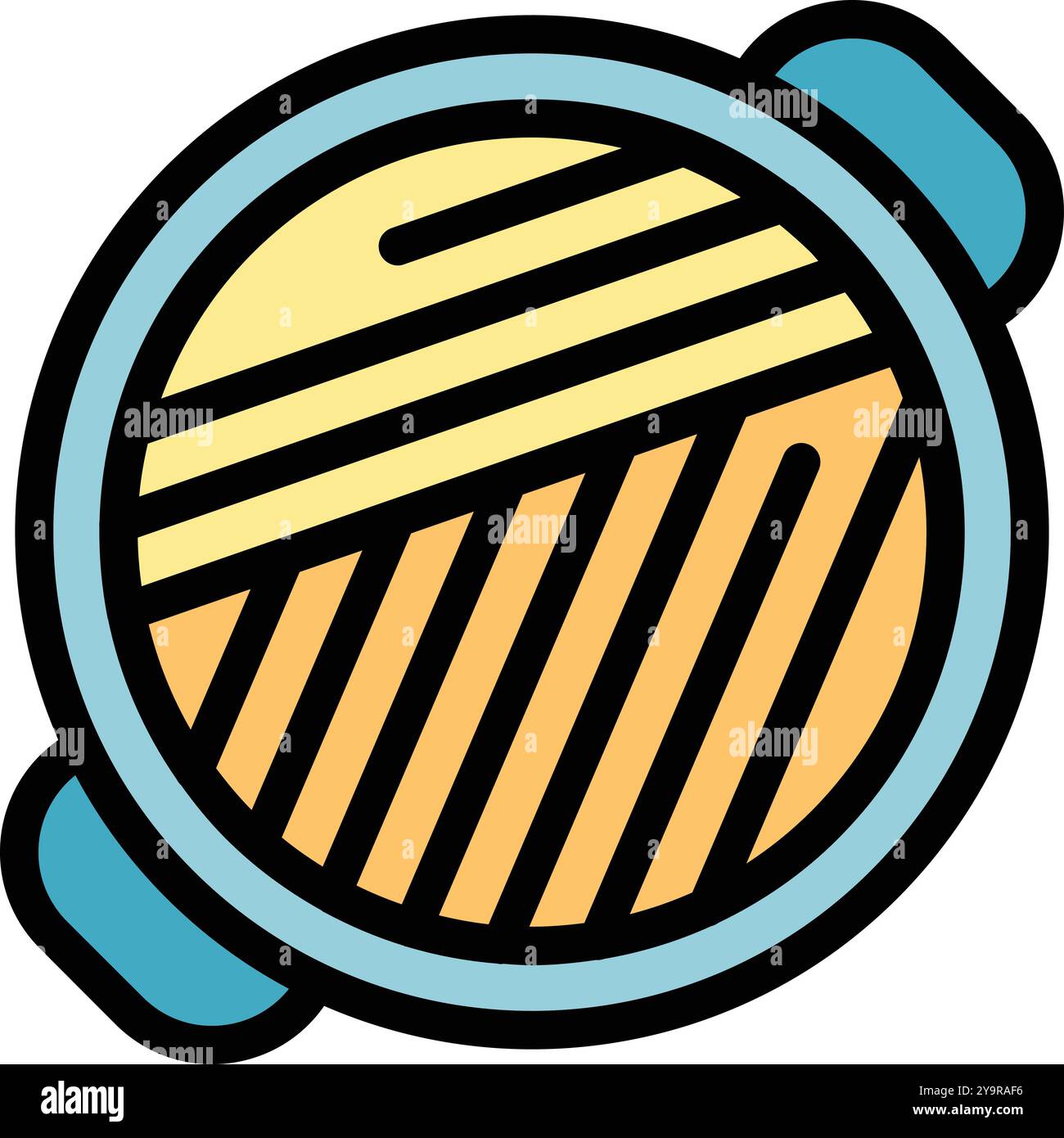 Empty round barbecue grill with handles for cooking delicious food on ...