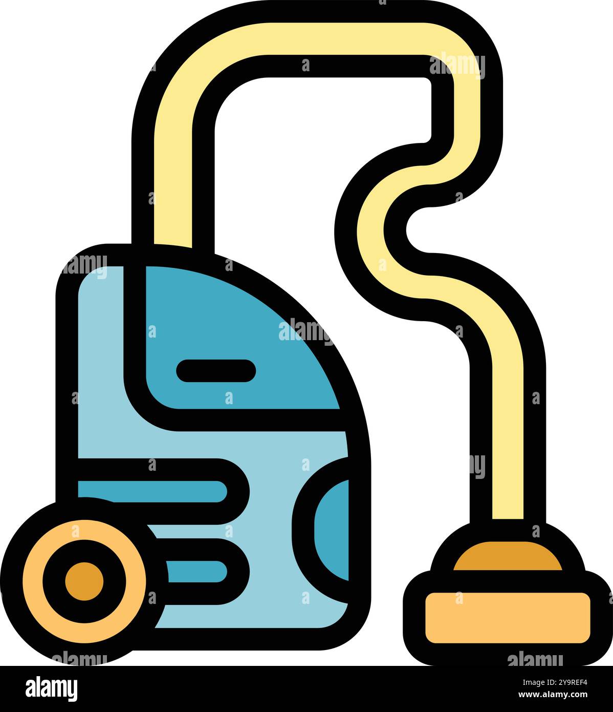 Cartoon vector illustration of a vacuum cleaner cleaning dust using a ...