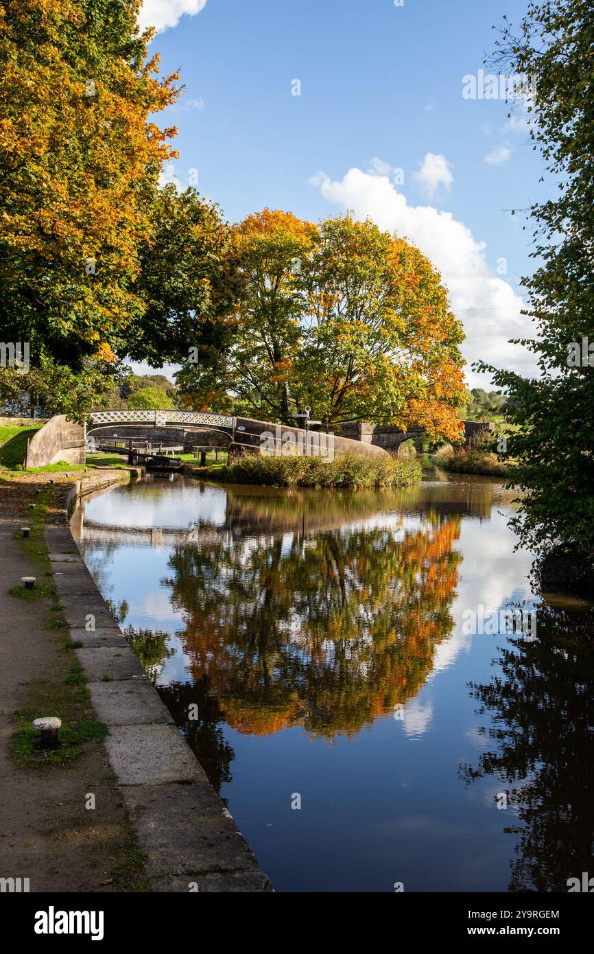 The Caldon canal at its junction with the Leek branch of the Caldon ...
