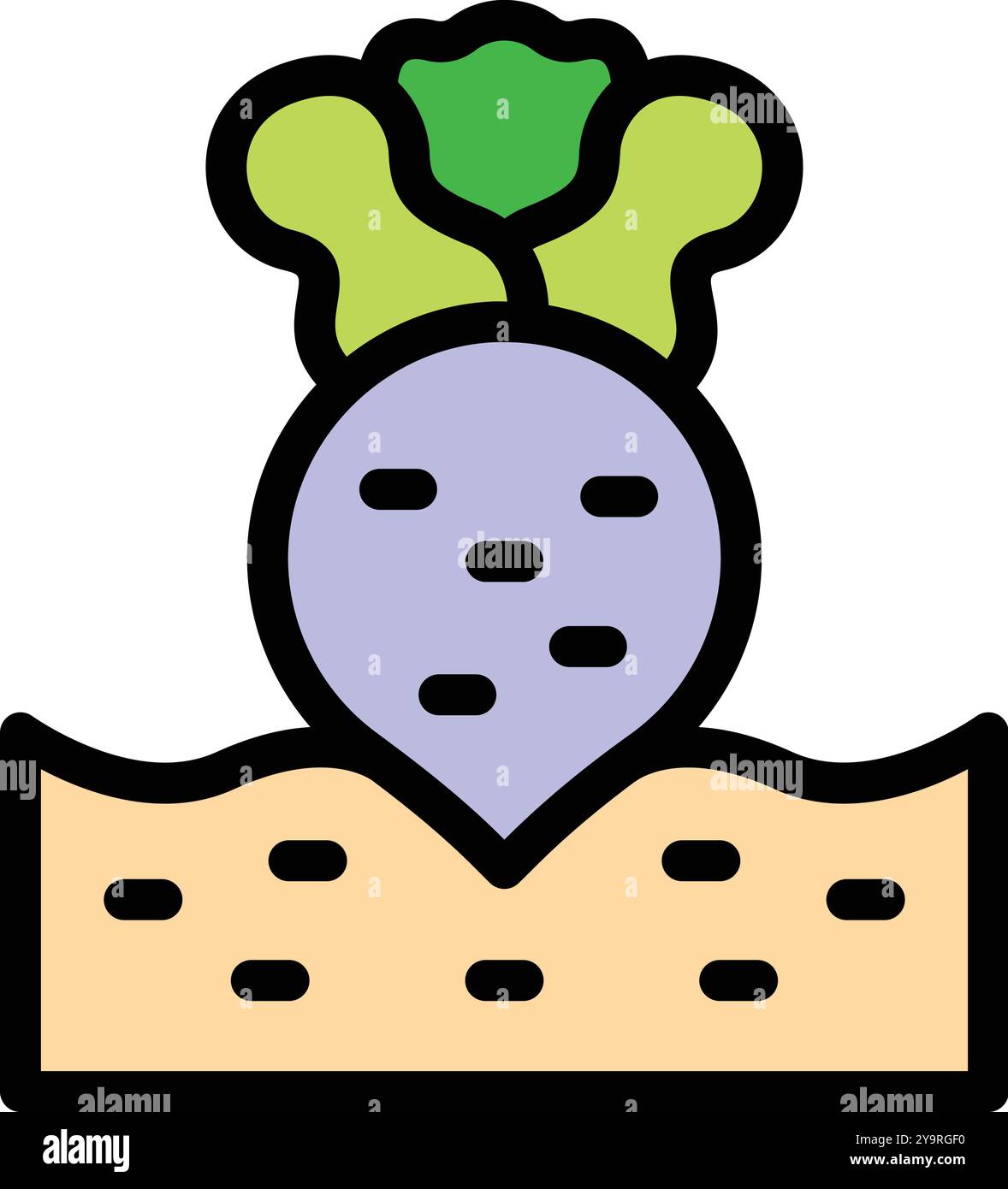 This icon of a turnip growing in the ground is perfect for agriculture ...