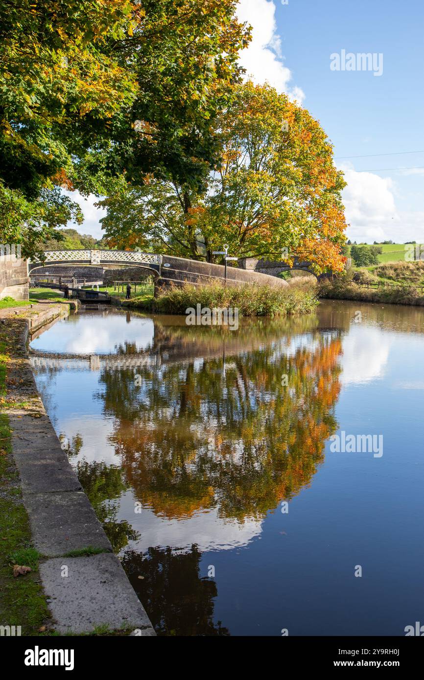 The Caldon canal at its junction with the Leek branch of the Caldon ...