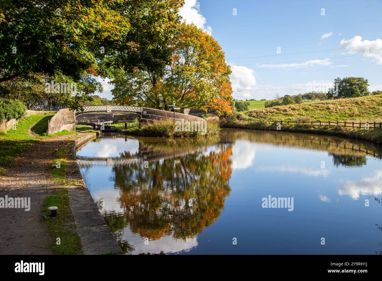 The Caldon canal at its junction with the Leek branch of the Caldon ...
