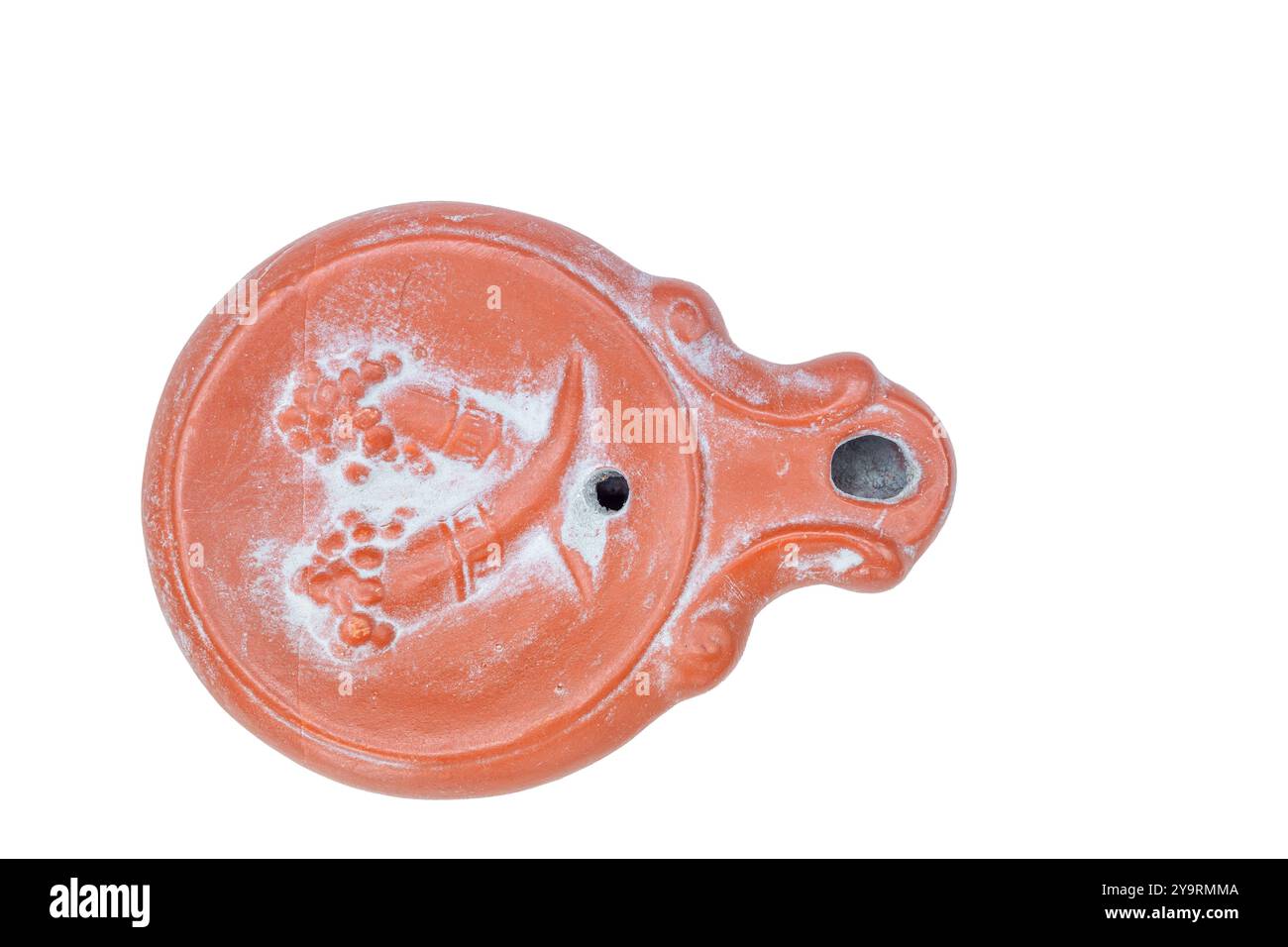 replica of a ceramic lucerne from roman times, transparent background ...