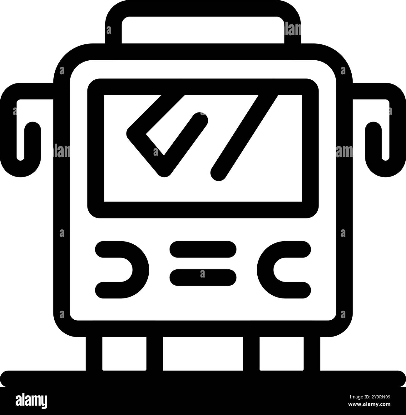 This icon of a city bus represents urban commuting and the widespread ...