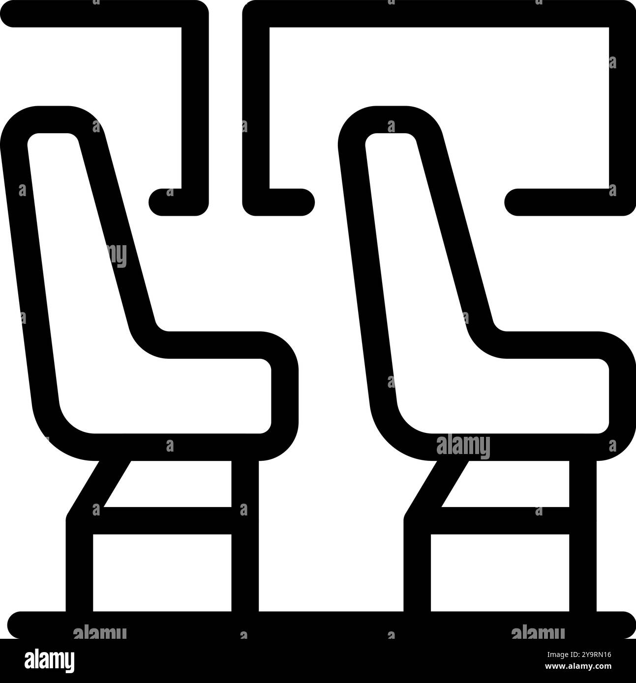 Simple vector of two empty seats on public transport facing forward ...