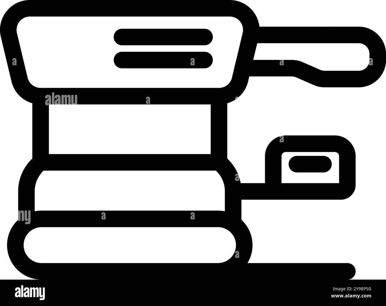 Line drawing of a powerful electric sander for professional woodworking ...