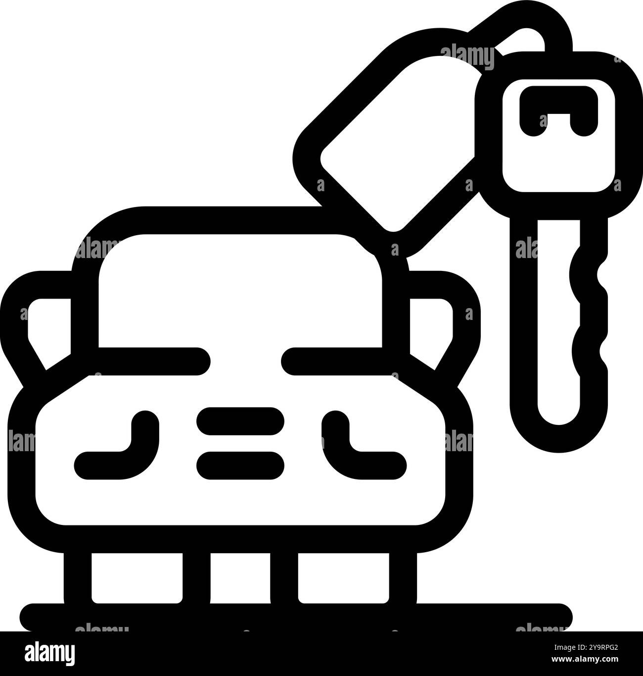 Car key transport automobile garage icon vector outline linework symbol ...
