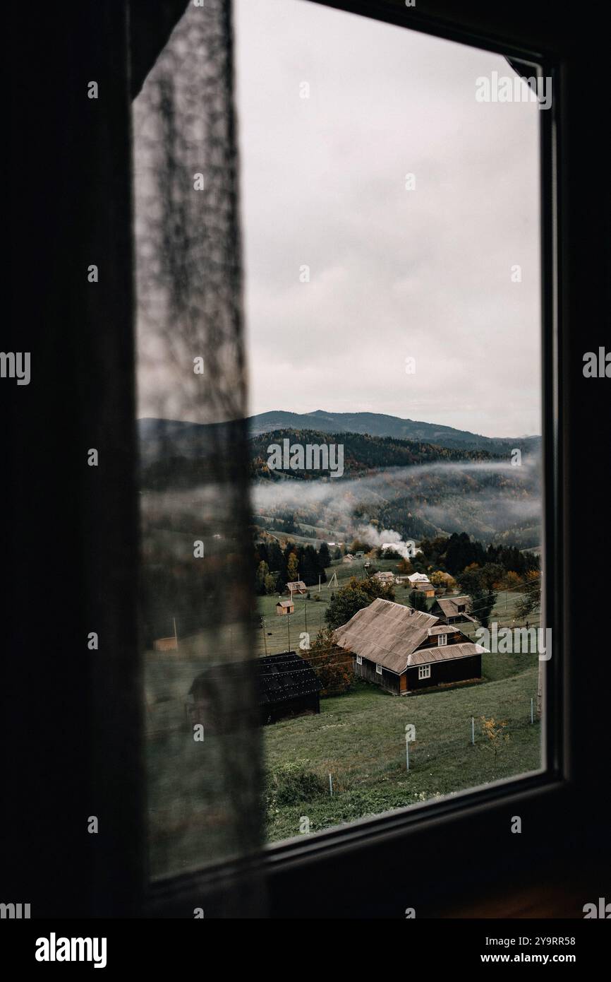 Cozy rural village landscape viewed Stock Photo - Alamy