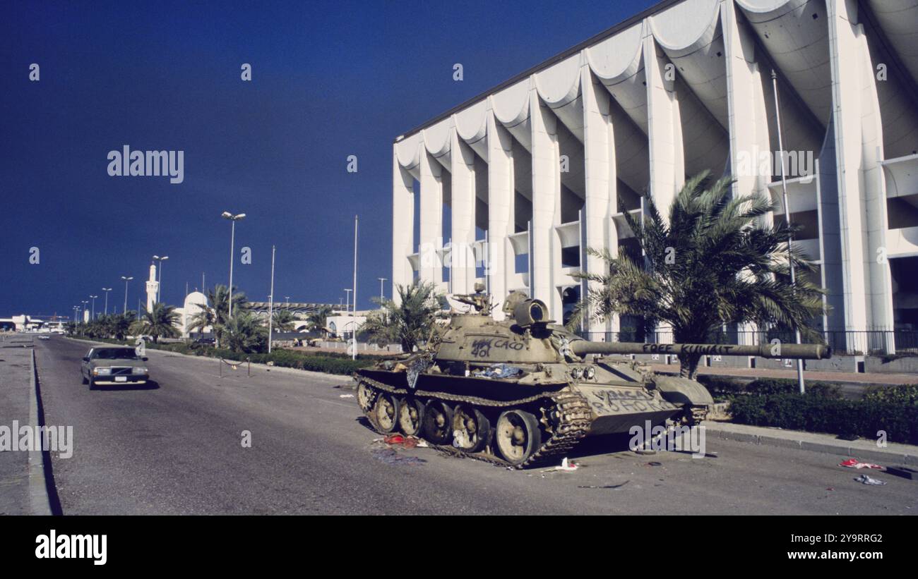 First Gulf War: 8th March 1991 An abandoned Iraqi Type 69 tank next to ...