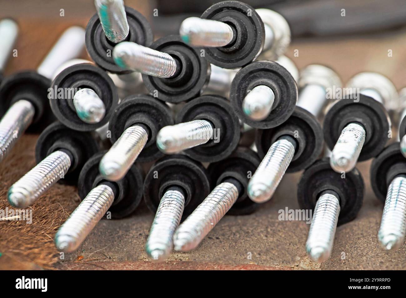 screws and bolts for mounting solar panels on the roof. Ecological ...