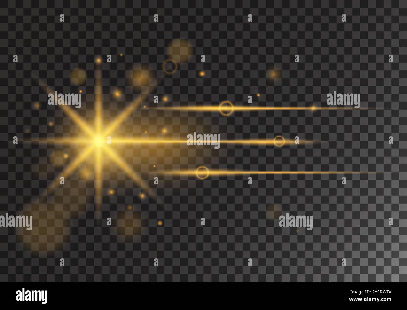 Golden star with glow and glare on dark transparent background. Vector Stock Vector Image & Art ...