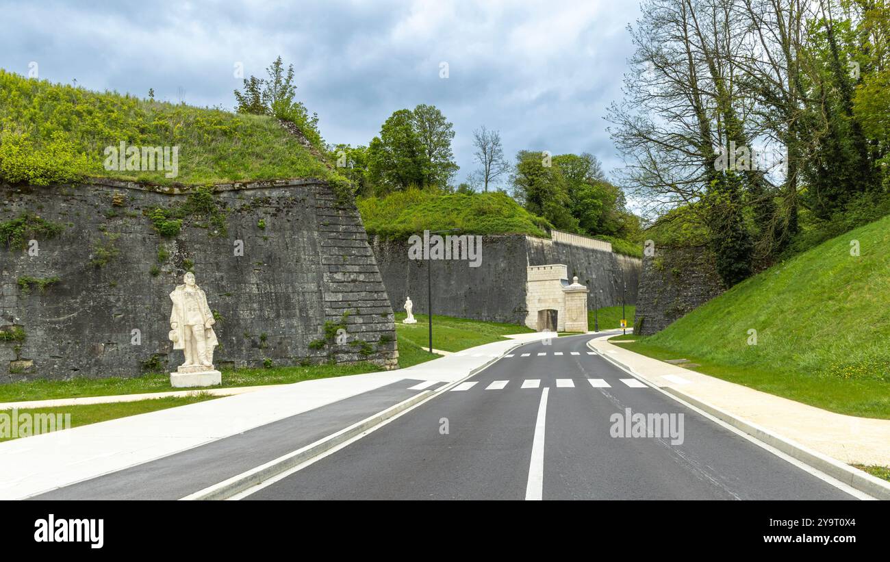 Verdun, France - April 28, 2024: Entrance road to Underground citadel ...