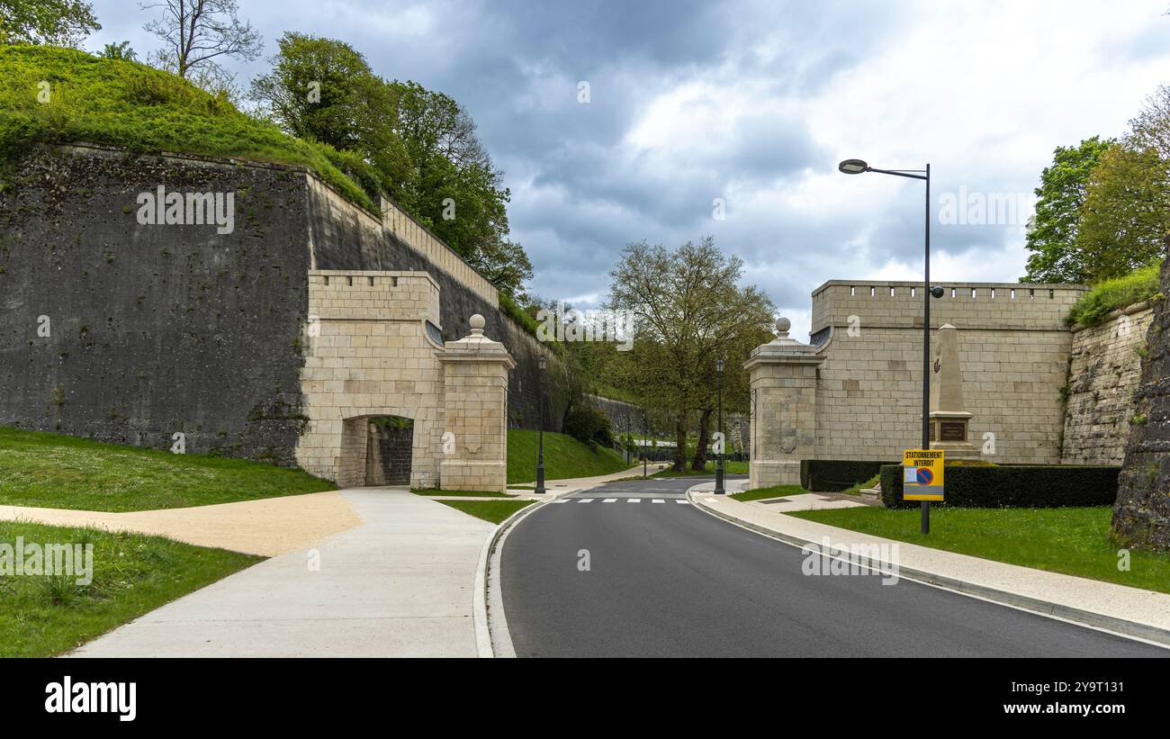 Verdun, France - April 28, 2024: Entrance road to Underground citadel ...