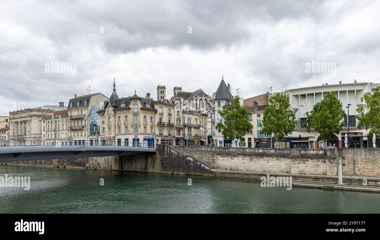 Verdun, France -April 28, 2024: Bridge over Meuse river in ancient and ...