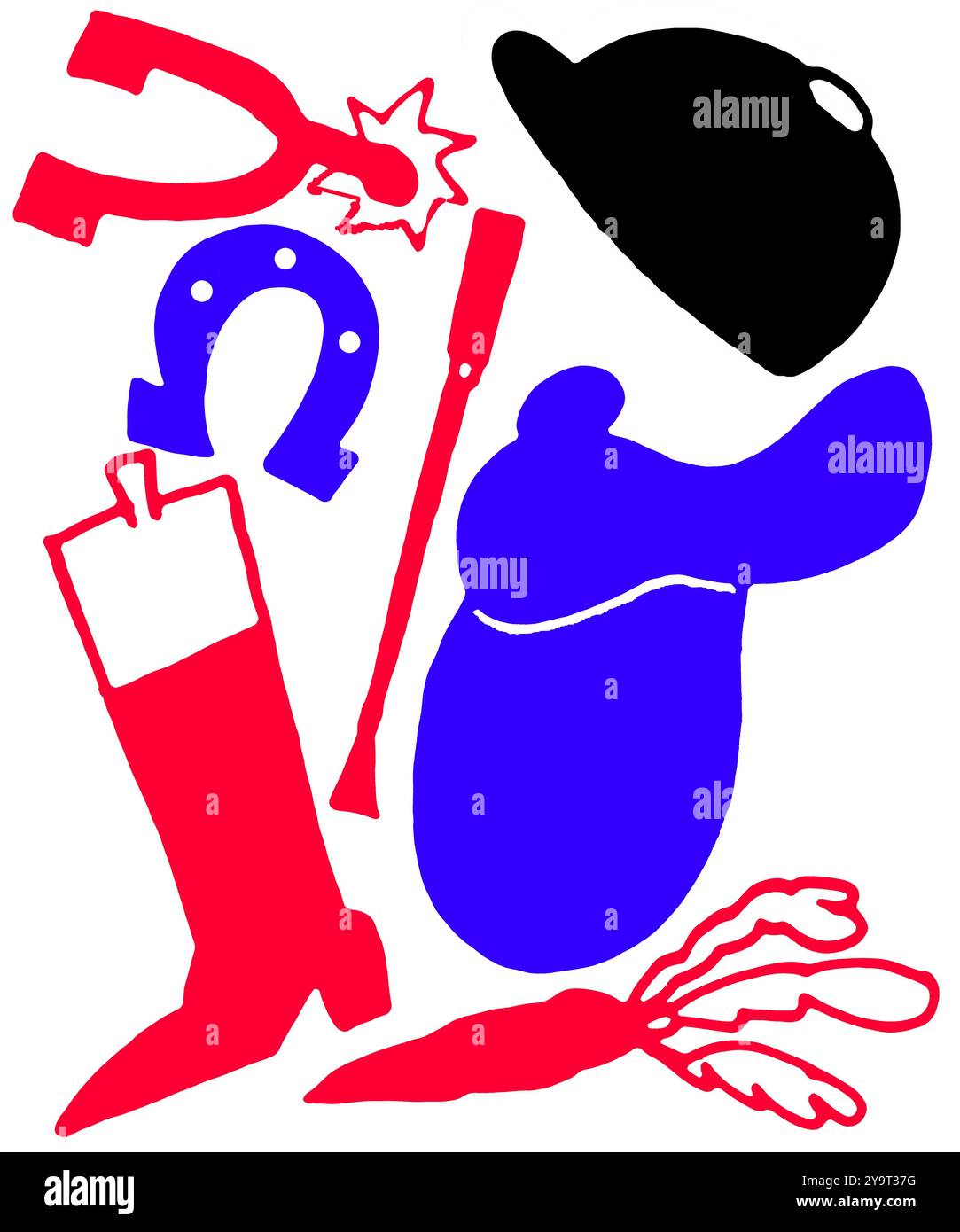 Illustration of the riding equipment Stock Photo - Alamy