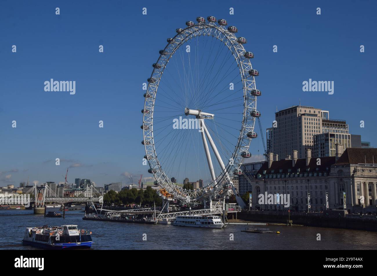 London, UK. 11th October 2024. The London Eye, daytime view with a ...